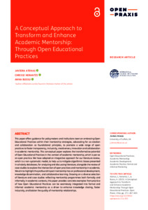 A conceptual approach to transform and enhance academic mentorship: through open educational ...